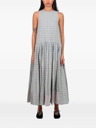Story mfg. Echo checked maxi dress - Blau