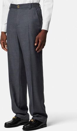 Versace Anthracite grey wool jogger trousers