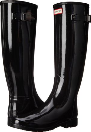 Hunter Damen Original Refined Gloss Gummistiefel, Schwarz, 38 EU Schmal