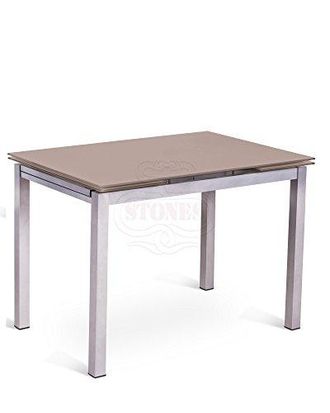 Stones Tisch, Silber/Cappuccino, Medium