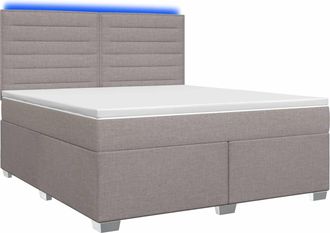vidaXL Letto Box Spring Con Materasso Tortora 160 X 200 Cm Tessuto Vidaxl