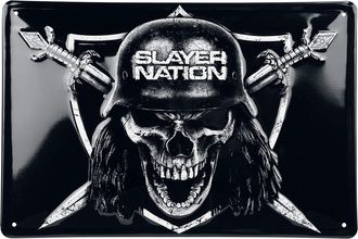 Slayer Rock - Slayer Nation - Logo - Blechschild Retro - 3D Motiv - 30x20cm