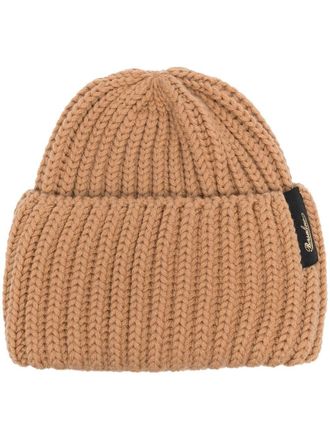 Borsalino bonnet nervur&eacute; &agrave; patch logo - Marron