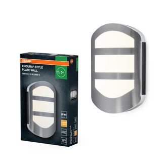 Osram ENDURA Style Plate Wall Wandleuchte in moderner Edelstahloptik mit indirektem Licht, helle und funktionale LED-Au&szlig;enleuchte, IP44-Schutz, f&uuml;r Eingangs