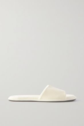 The Row Canal Pantoletten Aus Samt - Wollwei&szlig;