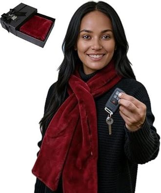 Generic &Eacute;charpe en fausse fourrure pour femme avec poche zipp&eacute;e dissimul&eacute;e pour lhiver, chaud et confortable, col en fourrure douce avec rangement dissimul&eacute; s