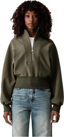 Patrizia Pepe SweaT-shirt demi-zip - Femme - Sweatshirts et sweats &agrave; capuche - Vert - Taille: 42 FR