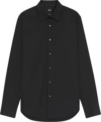 HUGO BOSS Homme, Chemises, Noir, Taille: 4XL Chemise noire en coton &agrave; manches longues