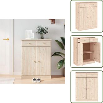 vidaXL Schuhschrank ALTA 77x35x96 cm Massivholz Kiefer - Holzschuhschrank - Kieselholzschaukasten - Schuhschrank Massiv - Garderobe - Einbauschrank