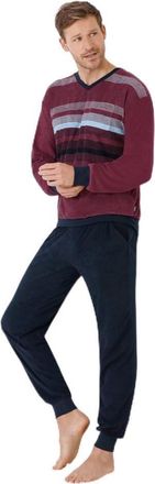 Hajo Herren Schlafanzug mit B&uuml;ndchen Klima-Frottee