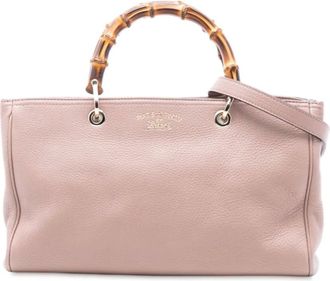 Gucci 2016-2025 Medium Calfskin Bamboo Shopper satchel - Rosa
