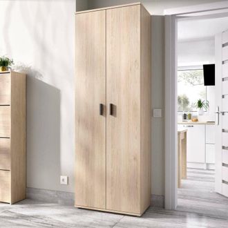 Dmora Armoire polyvalente Suretta, Meuble de rangement multifonction, Armoire &agrave; 2 portes, 61x35h190 cm, Ch&ecirc;ne, avec emballage renforc&eacute; - Dmora