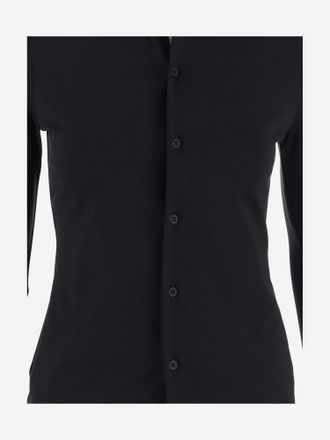 Balenciaga Womens Stretch Jersey Shirt Black Polyamide