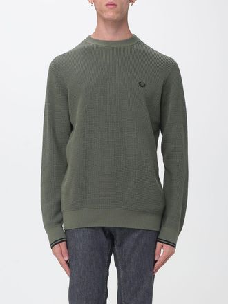 Fred Perry Pull &agrave; col rond en coton avec logo contrastant et bords c&ocirc;tel&eacute;s