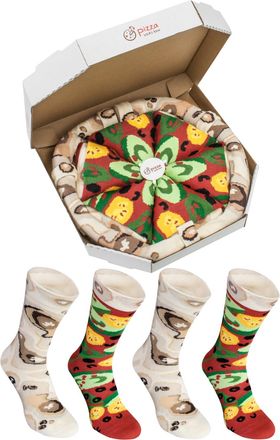 Rainbow Socks Damen Herren Pizza Socken Box Vegetarische - 4 Paar - Gr&ouml;&szlig;en 41-46