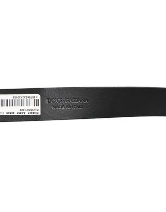 Dolce & Gabbana Mens Brown Glossy Leather Classic Metal Buckle Belt