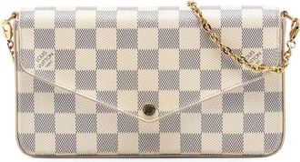 Louis Vuitton Hobo Bags - Damier Azur Pochette Felicie - Gr. unisize - in Wei&szlig; - f&uuml;r Damen