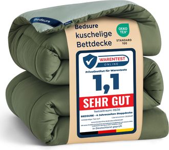Bedsure Bettdecke 200x200 Ganzjahresdecke Steppdecke - Bettdecke Ohne Bezug 200x200cm 300GSM - 4 Jahreszeiten Bettdecken Wende Bronzegr&uuml;n/Eisberggr&uuml;n, Weiche 