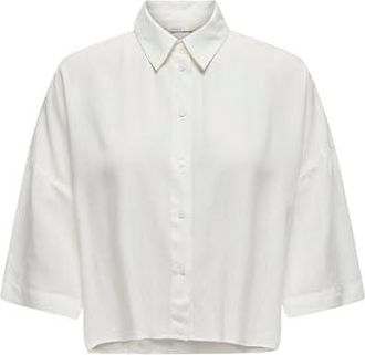 Only Onlastrid Life 2/4 Cropped Shirt WVN Chemise, Cloud Dancer, XS Femme