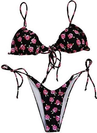 Generic 2026 - Robe boh&egrave;me pour femme avec bretelles, rembourr&eacute;e, maillot de bain 2 pi&egrave;ces, maillot de bain tankini, Noir, M