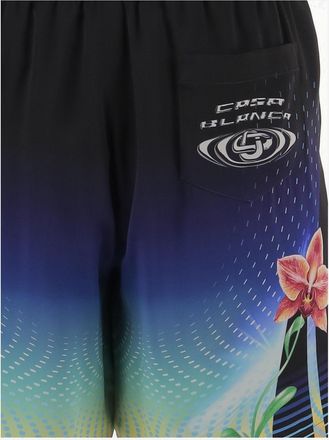 Casablanca Silk Graphic Print Bermuda Shorts - Multicolor