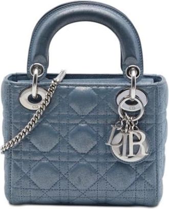 Dior Pre-owned Lady Dior Handbag - Femme - Pre-owned - Bleu - Taille: ONE Size