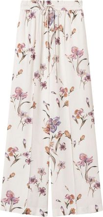 Twin-Set pantalon en crêpe de chine - Blanc