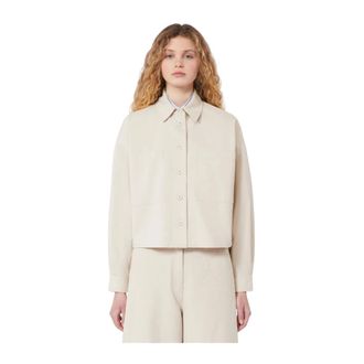 Max Mara Femme, Blouses et Chemises, Beige, Taille: 40 FR Drill Cotton Shirt