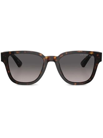 Prada lunettes de soleil à monture carrée - Marron