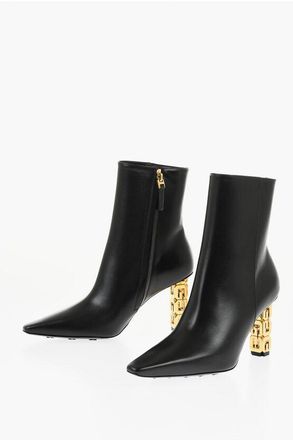 Givenchy Leather THE CUBE Booties with Statement Heel 8cm Gr&ouml;&szlig;e 37