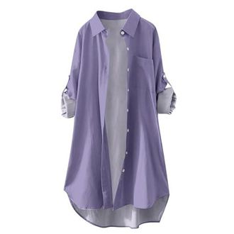 Generic Chemises Coton Lin Femmes Tee-Shirt &Agrave; Manches Longues Bouton 2026 Chemise D&eacute;contract&eacute; Loose T-Shirt Chic Coton Et Lin Haut Top Grandes Tailles Couleur