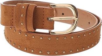 Holibanna Ceinture Pour Femme En Suédine Cloutée Style Western Ajustable Marron Ceinture De Taille Pour Robe Et Jean