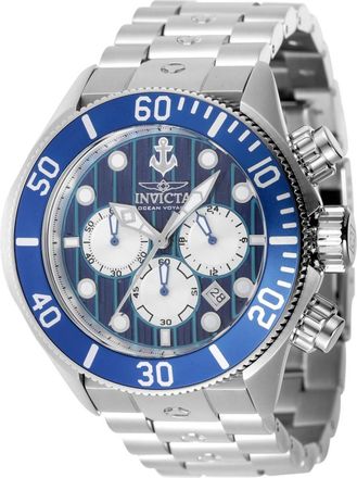 Invicta Ocean Voyage 47832 Herrenuhr - Quarzwerk - Edelstahl mit blauem Zifferblatt - 51 mm