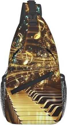 Generic Sac &agrave; bandouli&egrave;re avec notes de musique piano - Sac &agrave; dos de voyage pour homme - Sac &agrave; dos de randonn&eacute;e
