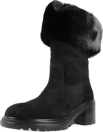 Geox Femme D Damiana Genou Haute Botte, Black, 39 EU