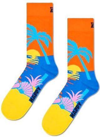 Happy Socks Chaussettes naturelles et florales pour homme et femme - Chaussettes color&eacute;es en coton - Taille 36-40 et 41-46, Sunset, 38-42