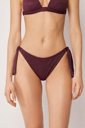 Calzedonia Bikinihose Precious Jacquard Bordeaux
