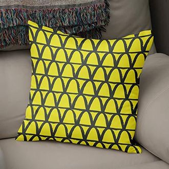 Bonamaison Le Jardin du Lin Kissen Zierkissenbezug Kissenbezug, Neongelb & Rauch Dekoration, Weich Bequem, Für Zuhause Autos Büro Sofa Wohnzimmer Couch Schlafzim