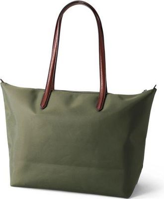 Lands End Wasserabweisende, verstaubare Shoppertasche, Damen, Größe:null regular, Grün, Nylon/Leder, by Lands End