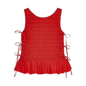 Ganni Chambray Seersucker Top