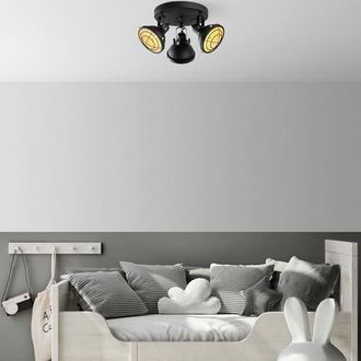 Opviq Elegant Black Chandelier, Metal Body, 45 cm Diameter, Non-Adjustable Height, 3 x E14 Max 40W | Stylish Lighting for Modern Homes, IP20 Rated