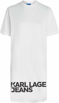 Karl Lagerfeld Womens, Logo Tee Dress, White, M
