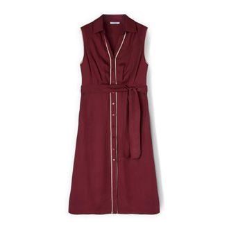 Motivi Femme, Robes, Rouge, Taille: 34 FR Robe chemise en twill avec ceinture