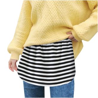 Generic 2 St&uuml;ck Hemdverl&auml;ngerung Damen, Womens Mini Underskirt Extensions Shirt Verl&auml;ngerung mit Buttons Hemd Verl&auml;ngerung Blusenrock Unterrock Hemdverl&auml;ngeru