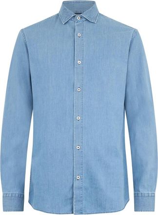 Moorer Homme, Chemises, Bleu, Taille: M Chemise &agrave; manches longues Sorrento