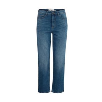 Ichi Raven Cropped Jeans Medium Blue - - Jeans - Damen - Blau - W28