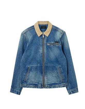 AllSaints Rothwell - Veste en jean - Indigo d&eacute;lav&eacute;-Gris