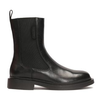 Kazar Klassische Stiefel mit flacher Sohle und Gummipanels - - Shoes - Damen - Schwarzk - 38 EU