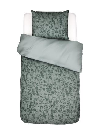 Essenza Bettw&auml;sche Maribel Gr&uuml;n, 135x200 + 1x 80x80 cm - 100% Baumwolle 200TC - Blumen