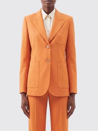 Chlo&eacute; Blazer droit en laine m&eacute;rinos coupe slim &agrave; revers en pointe